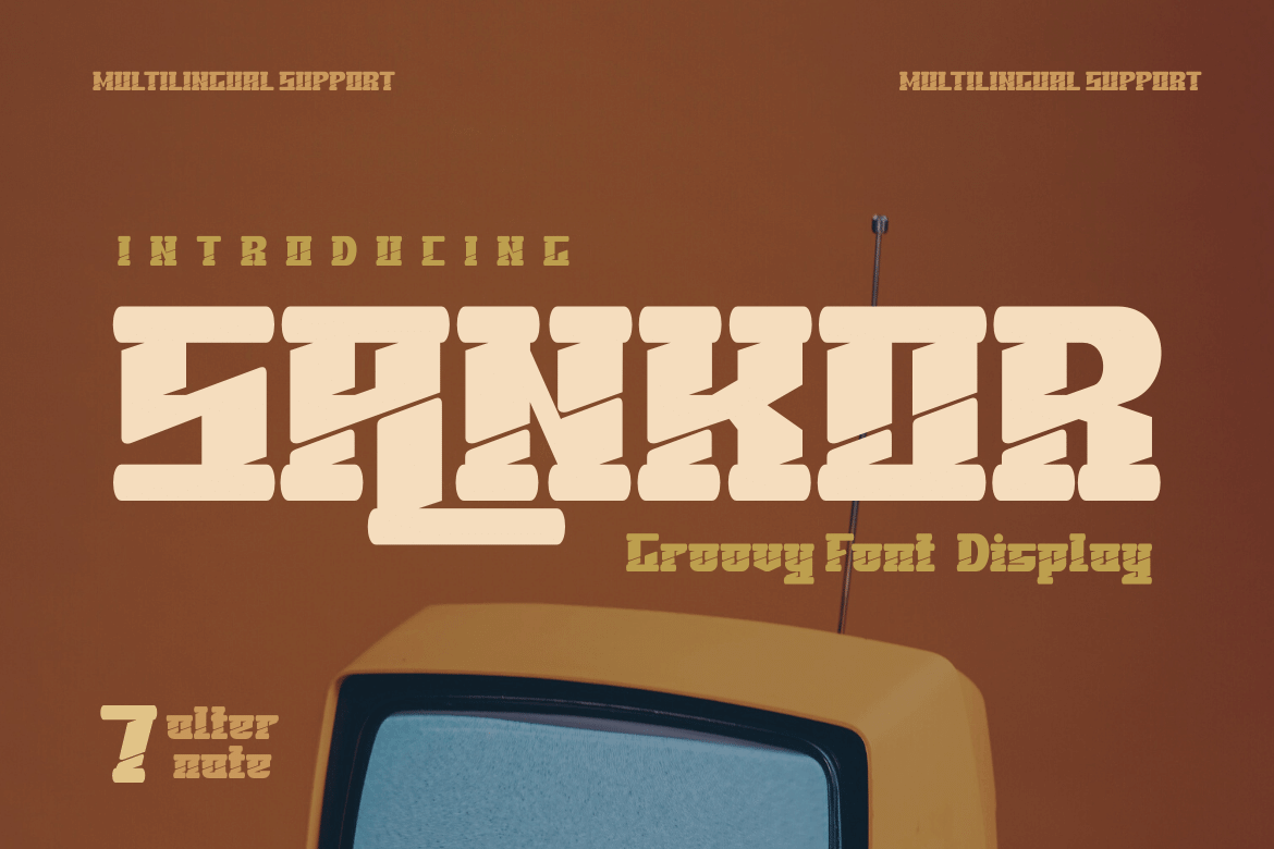 SANKOR | Groovy Retro Font - twinletter