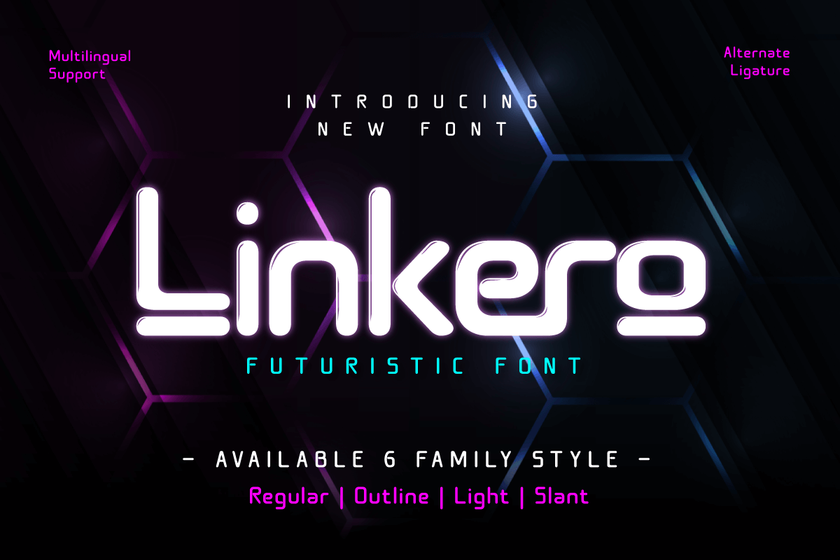 Linkero - Futuristic Font - twinletter