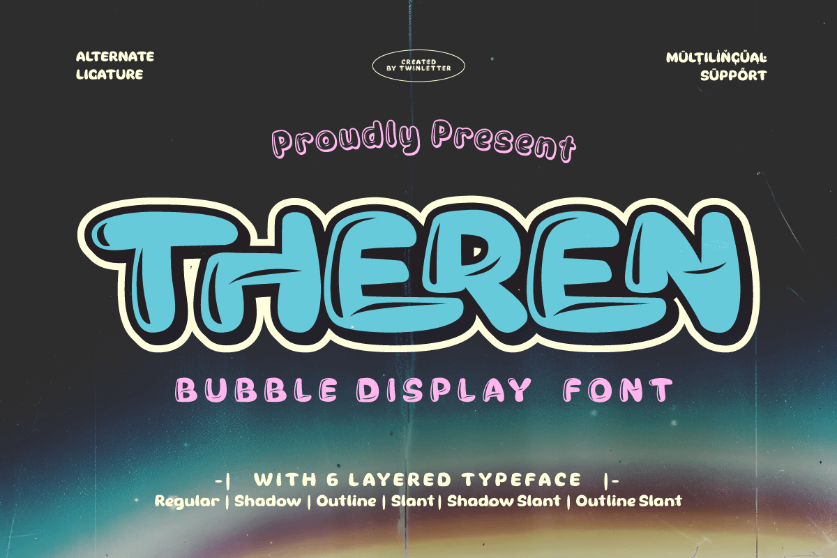 Theren - Bubble Display Font - twinletter