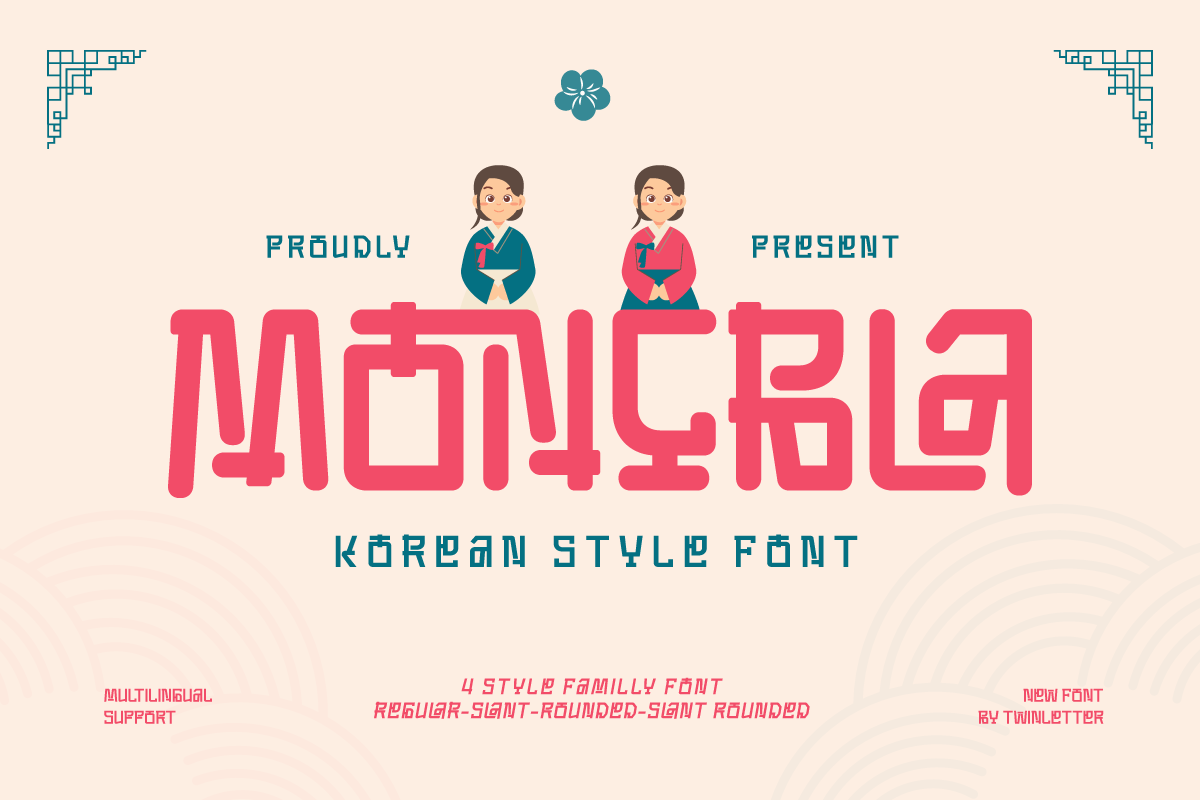 Moncbla - Korean Style Font - twinletter