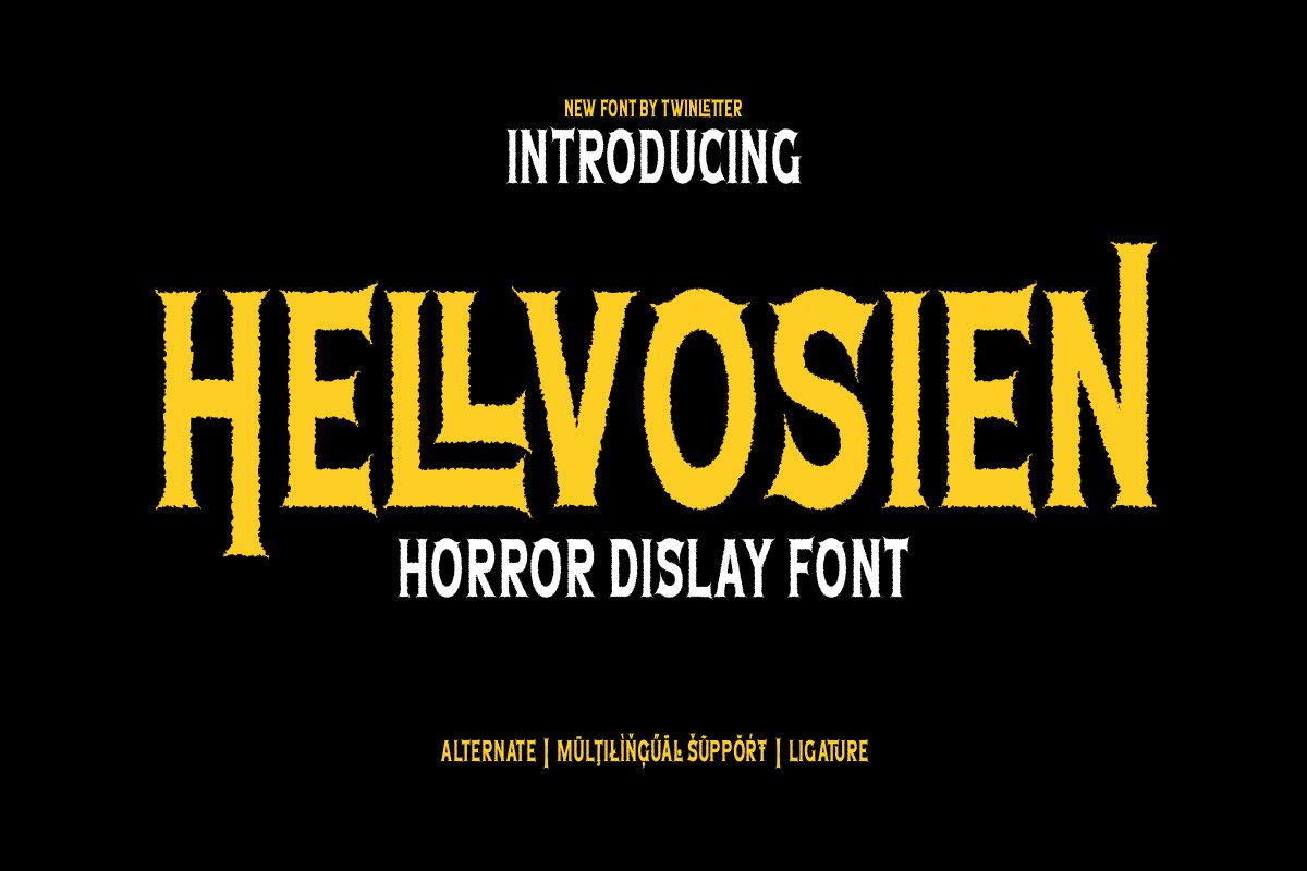 Hellvosien - Horror Display Font - twinletter