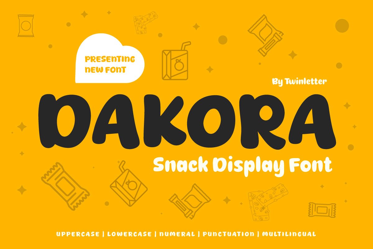 Dakora - Snack Display Font - twinletter