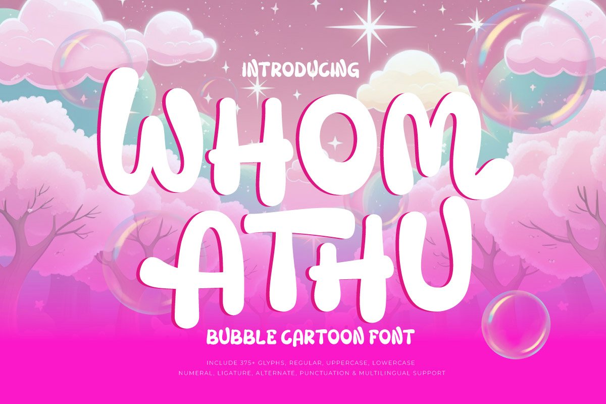 Whom Athu - Bubble Cartoon Font - twinletter