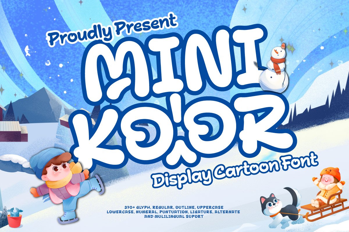 Mini Koor - Cartoon Display Font - twinletter